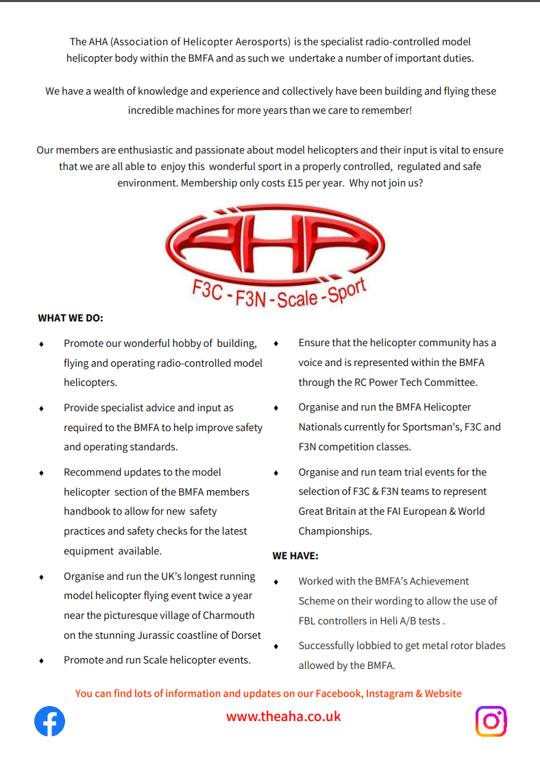 AHA introduction from BMFA. - Bickley Model Flying Club